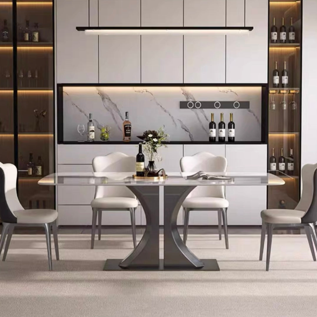 Waveline Sintered Stone Hourglass Dining Table – Corki Furniture