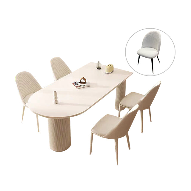 Cadenza Dining Table+4 Ulyan Sherpa Dining Chairs – Corki Furniture