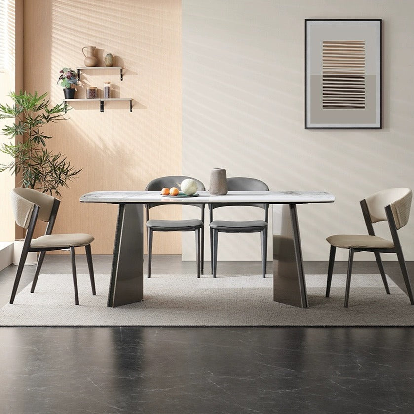 Sutton Sintered Stone Rectangular Dining Table with Italian Design V L ...